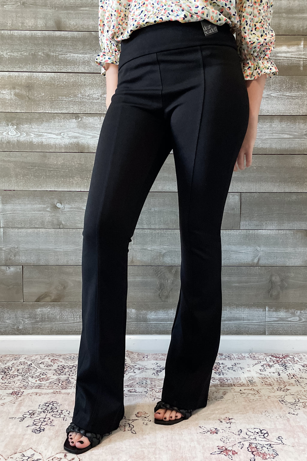 dear scarlett magic black kick flare pull on pants suit separates ...